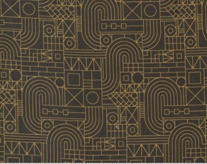 Decorum, Basicgrey, Black and Gold, Line, Fabric Priced by the HALF ...