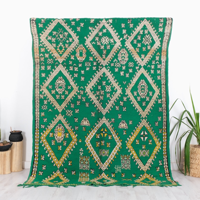 Green Moroccan Rug - Etsy