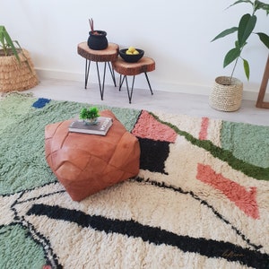 Moroccan Rug, Custom Green Beni Ourain Rug, Berber Carpet, Genuine Wool ...