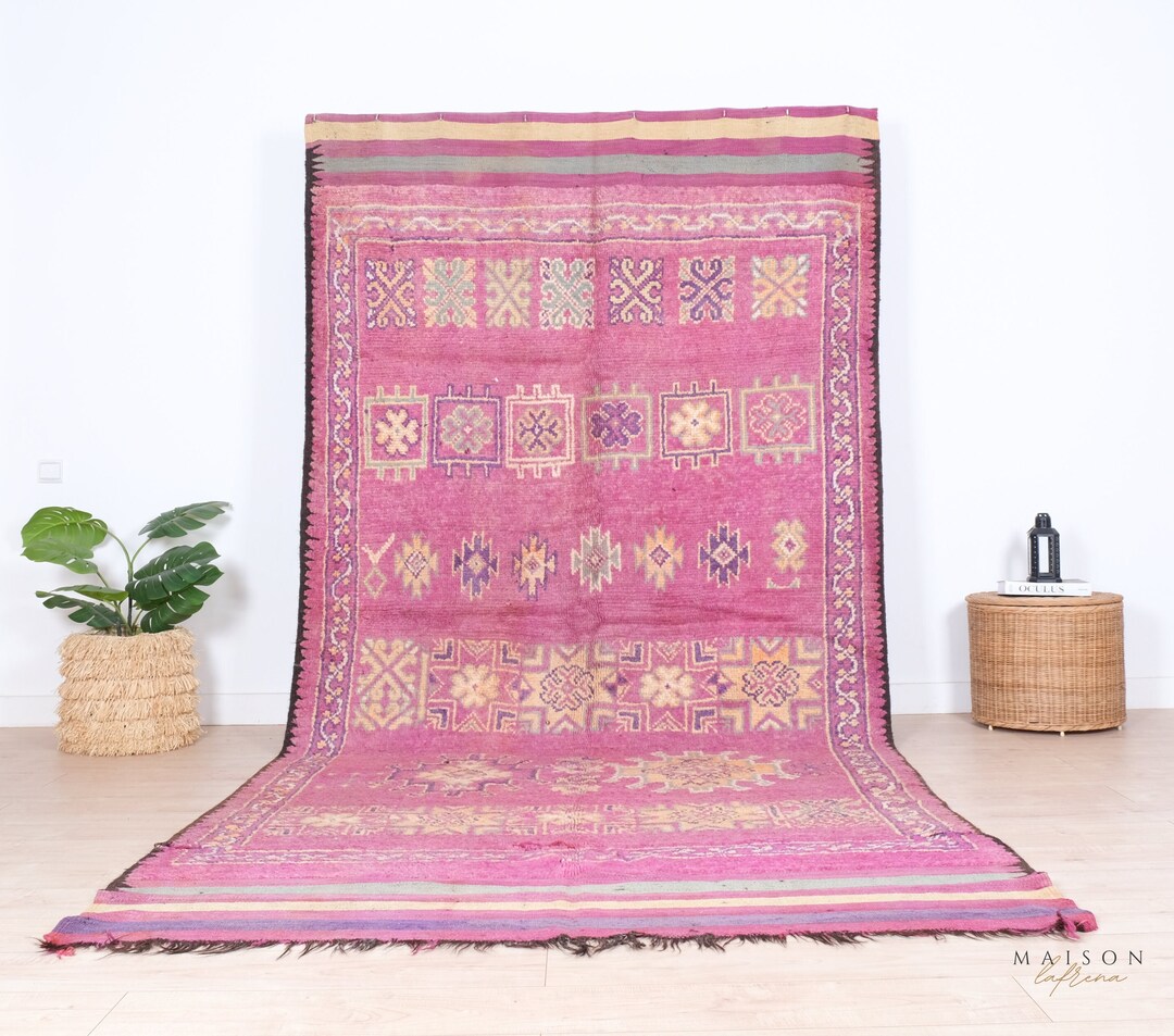 Purple Moroccan Rug Vintage Boujaad Rug 6x12 FT - Etsy