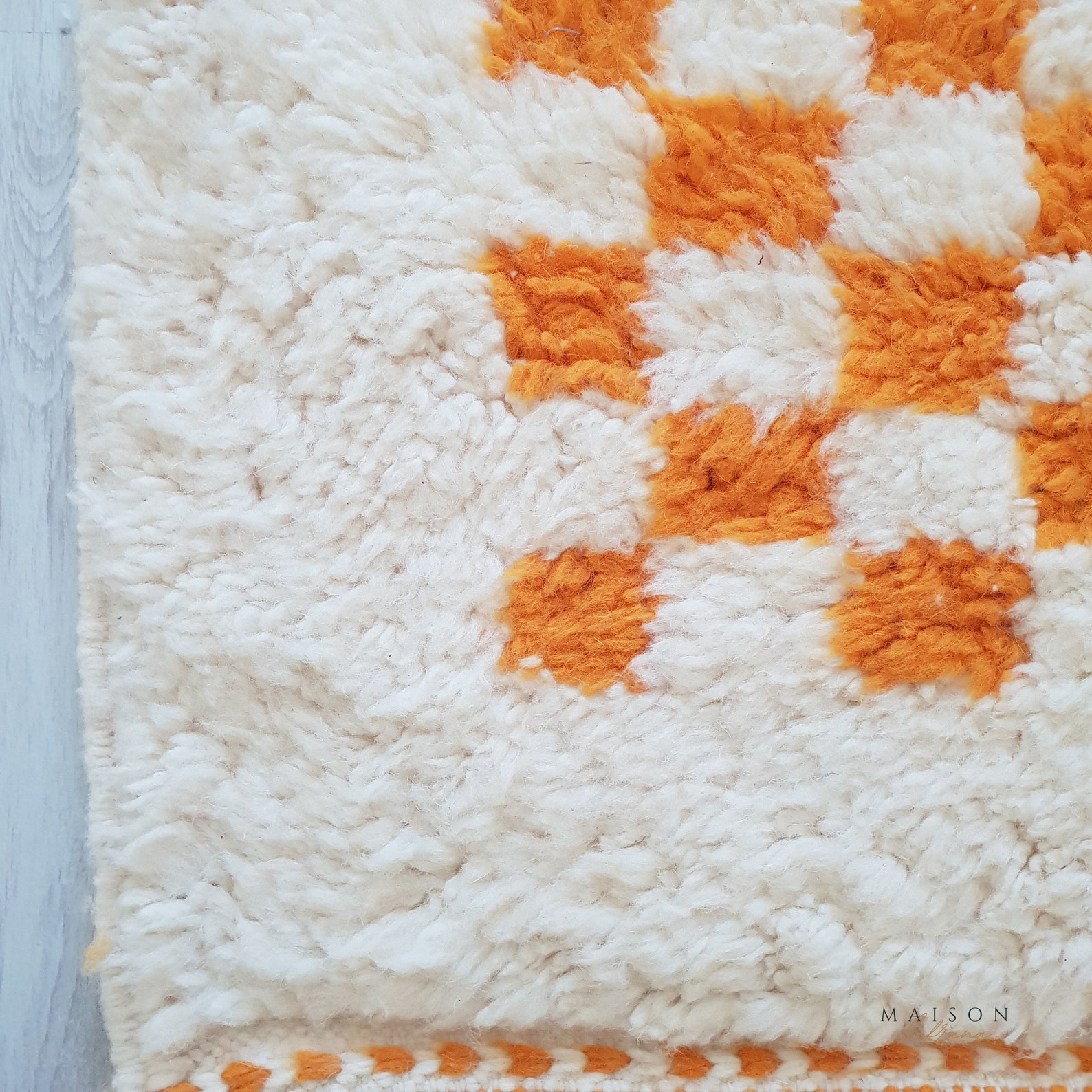 Moroccan Checkered Rug Custom Yellow Checker Beni Ourain Rug - Etsy