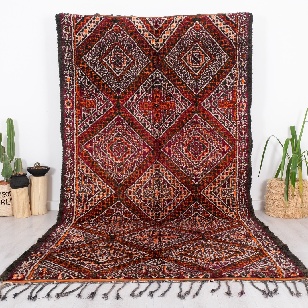 Vintage Beni Mguild Rug, Authentic Moroccan Rug, 6x11 FT - Etsy