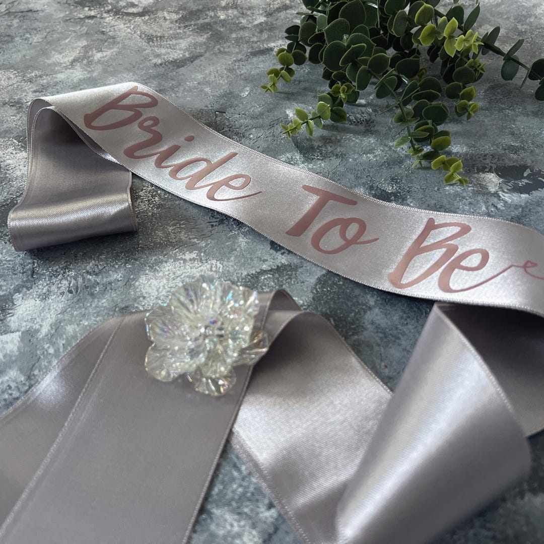 Bachelorette Sash, Satin Ribbon Silver Sash, Personalized Bachelorette ...