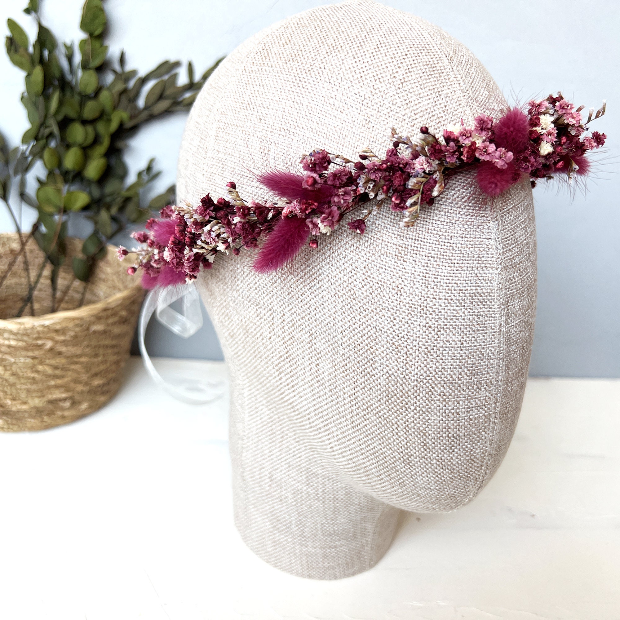 Dried Plum Flower Crown Purple Wedding Flowers Crown Plum - Etsy