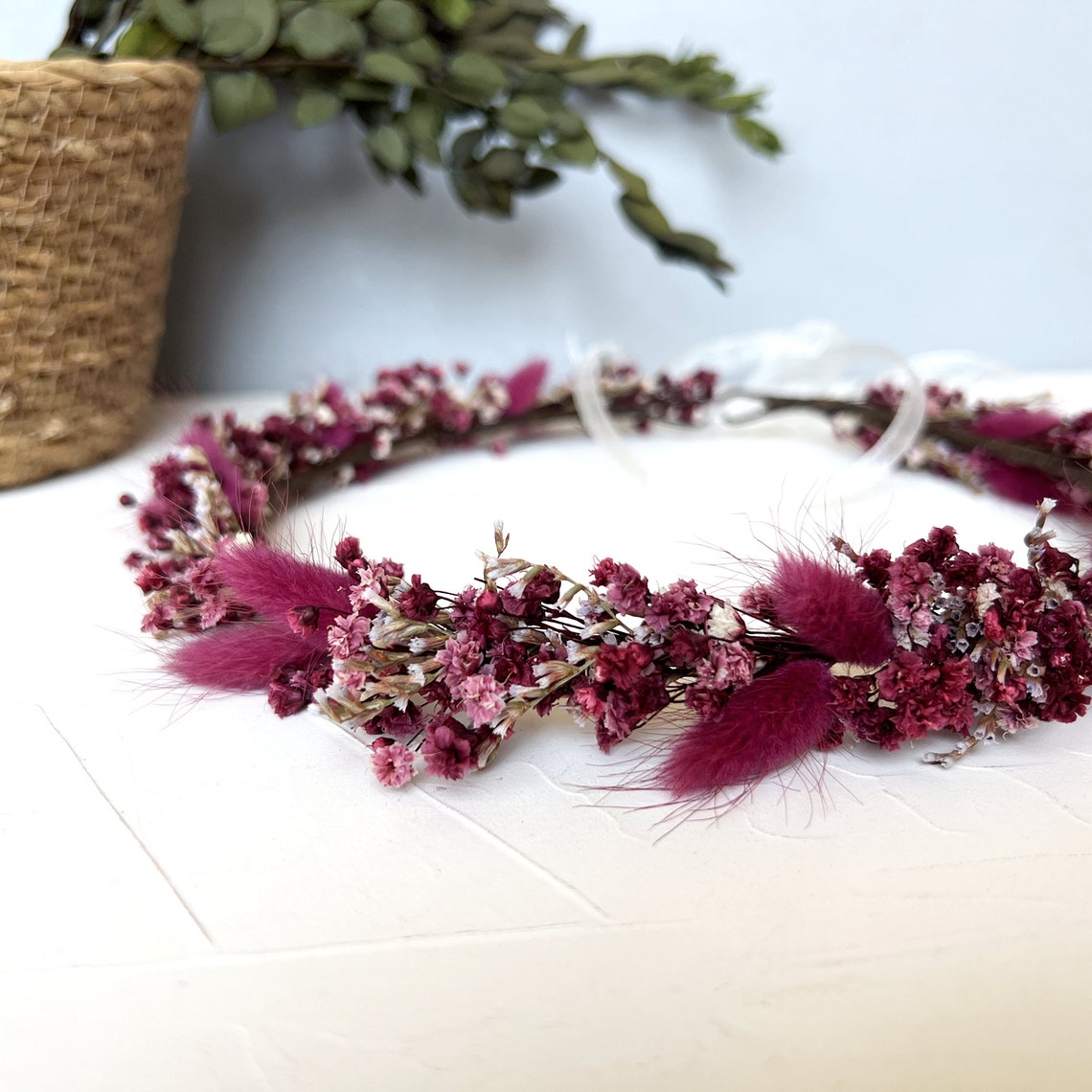 Dried Plum Flower Crown Purple Wedding Flowers Crown Plum - Etsy