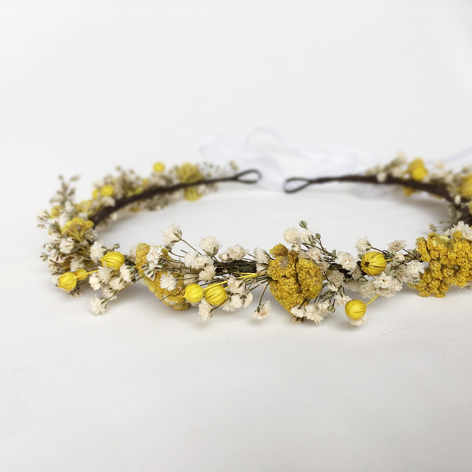 Yellow Dried Flower Crown Wildflower Crown Yellow Flower | Etsy