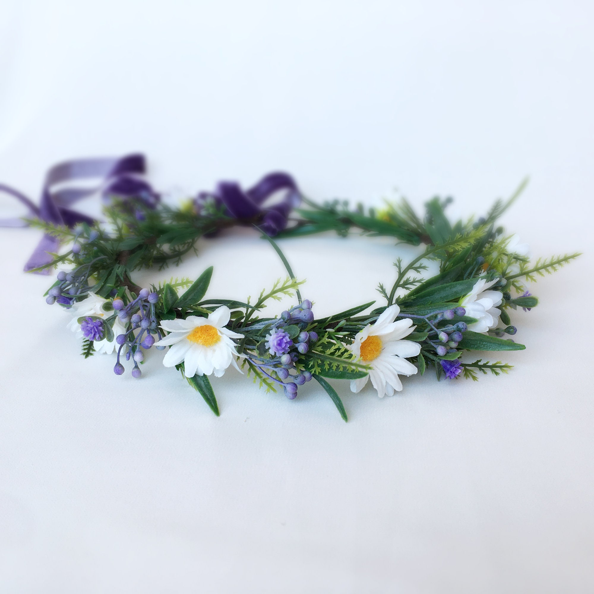 Daisy Flower Headpiece Daisy Flower Crown Purple Flower - Etsy