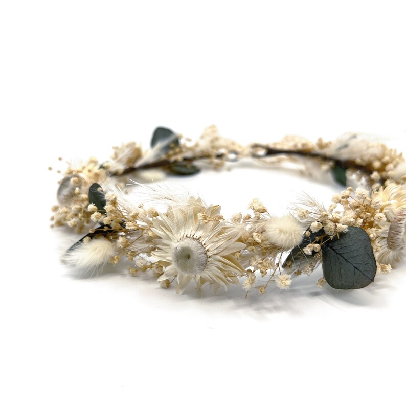 Ivory Dried Flower Crown Pampas Grass Flower Crown Straw - Etsy