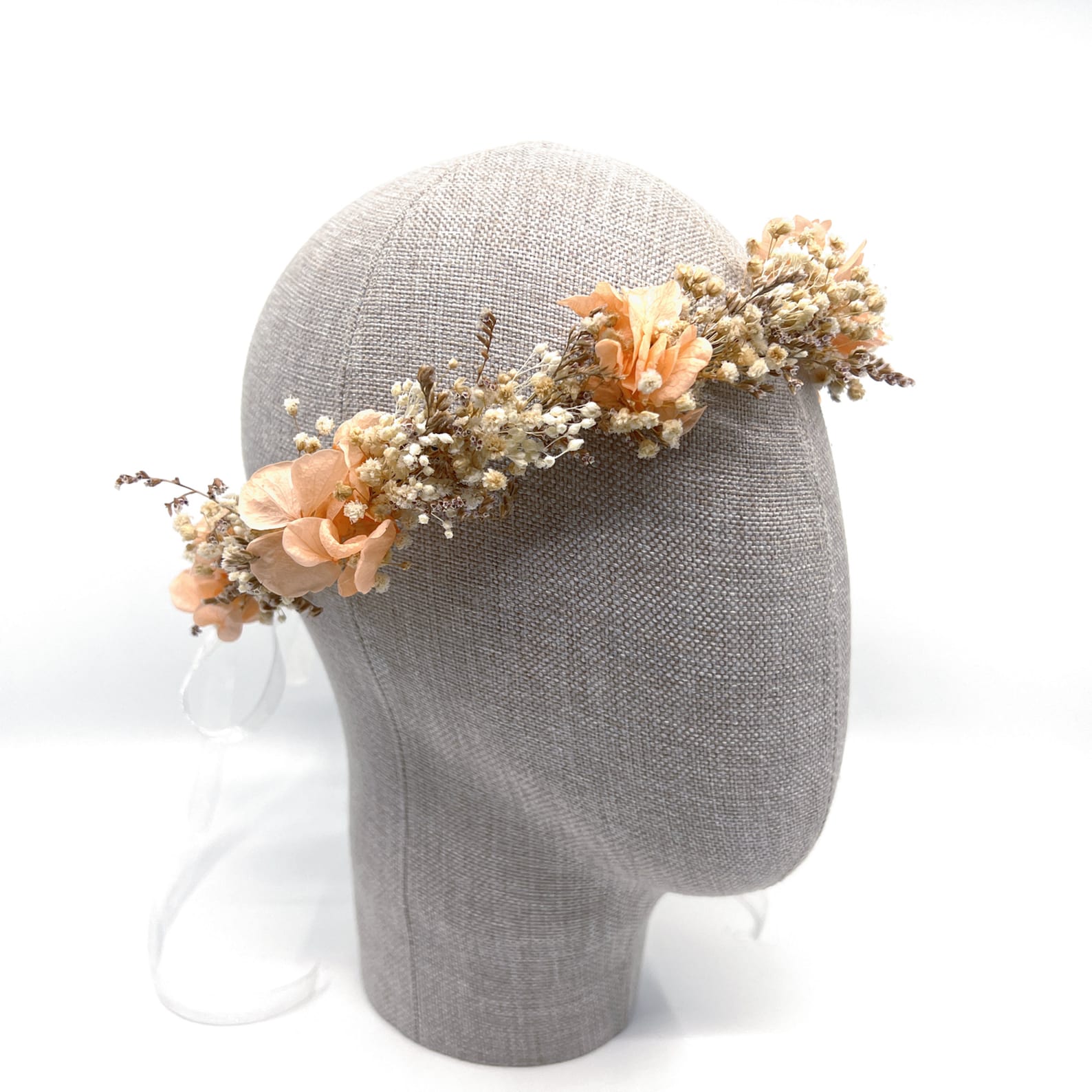 Peach Dried Flower Crown Hydrangea Flower Crown Real Dry - Etsy