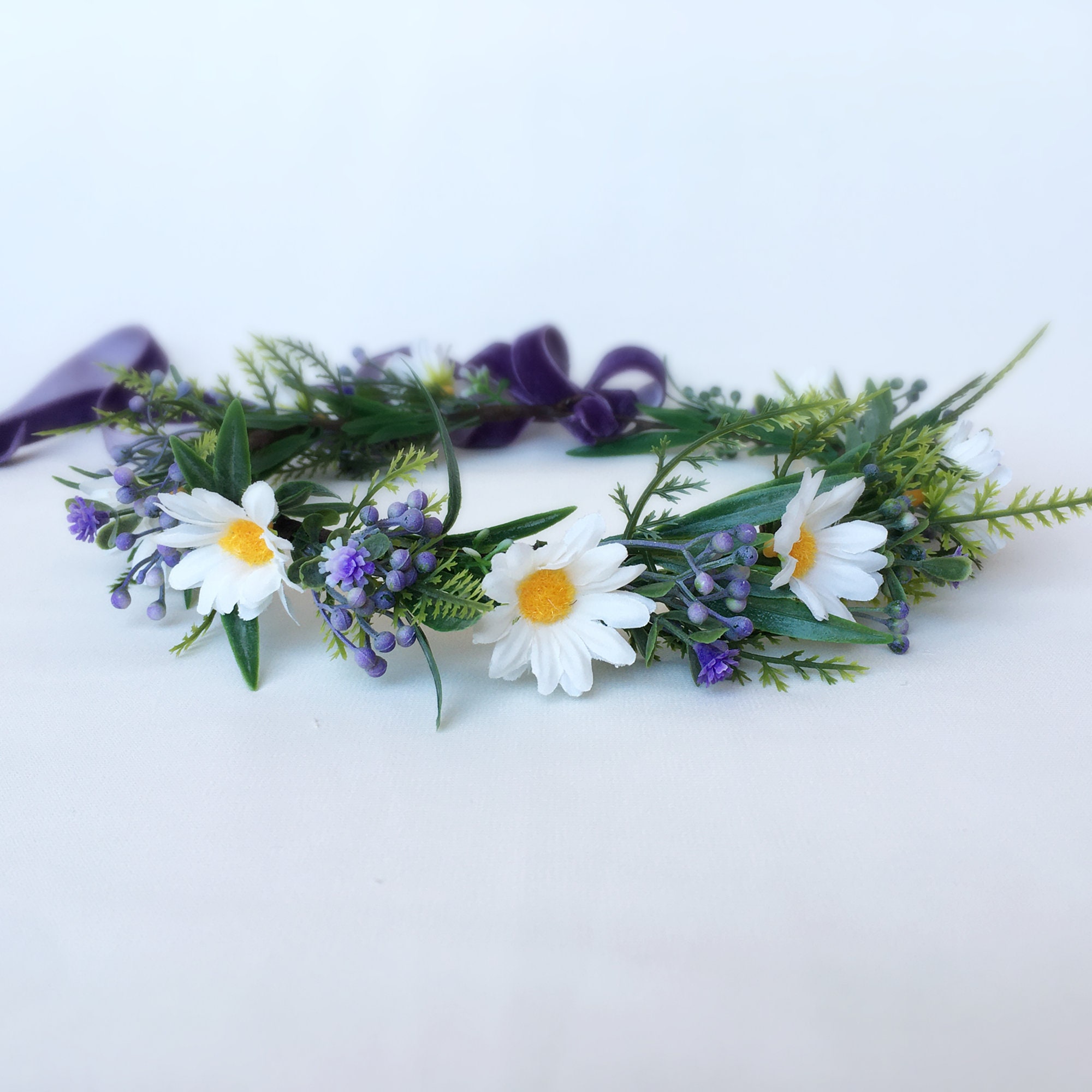Daisy Flower Headpiece Daisy Flower Crown Purple Flower - Etsy