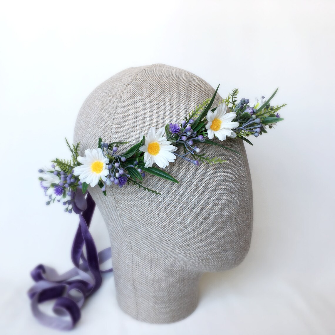 Daisy Flower Headpiece Daisy Flower Crown Purple Flower - Etsy