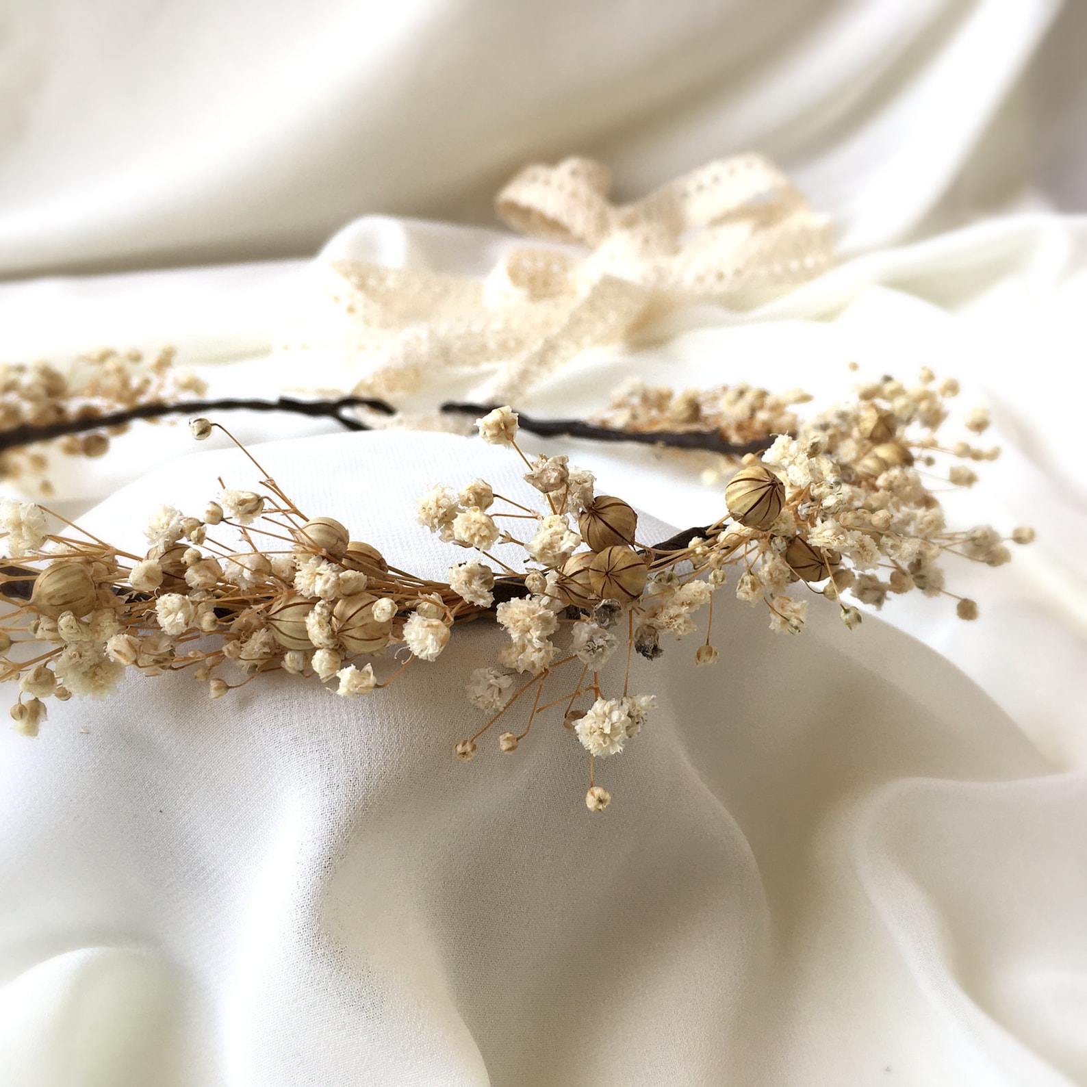 Cream Baby's Breath Flower Crown Wedding Crown - Etsy