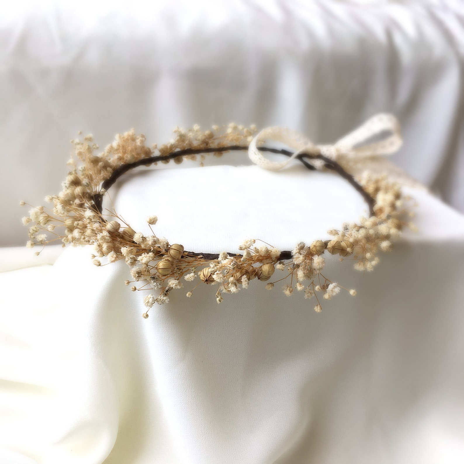 Cream Baby's Breath Flower Crown Wedding Crown - Etsy