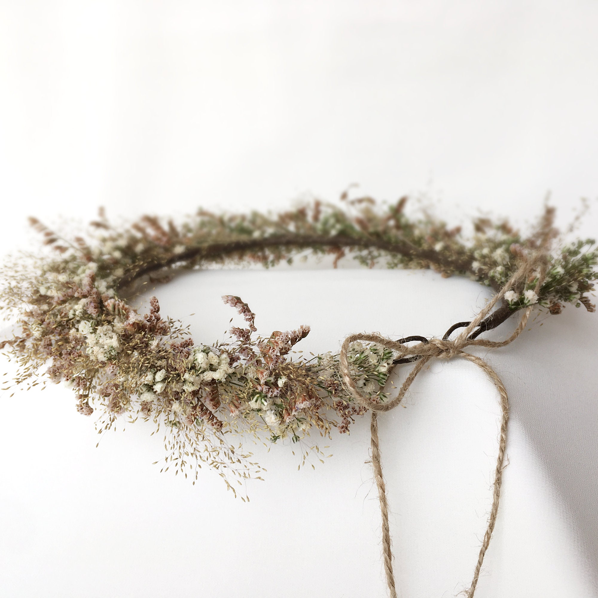 Dried Dolls Breath Crown Boho Buttercup Crown Bridal Hair - Etsy