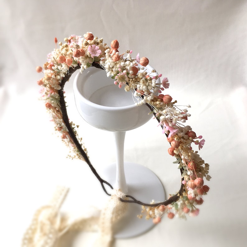 Dusty Pink Boho Flower Crown Flower Crown Buttercup | Etsy