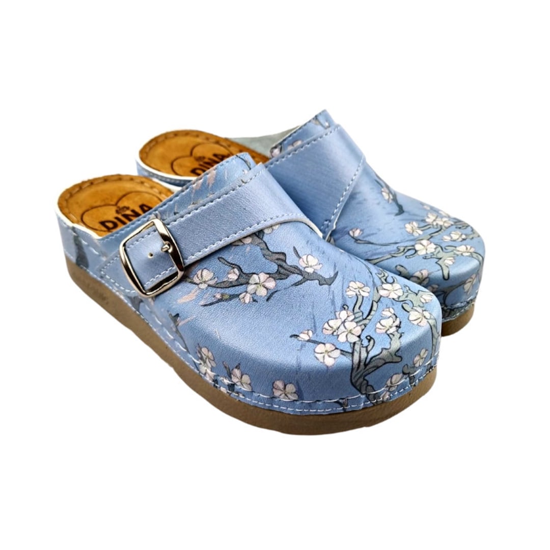 Dina Clogs PU Material - Van Gogh Almond Blossom - With Medical Comfort ...