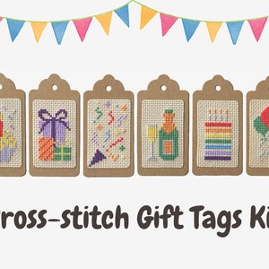Cross Stitch Gift Tags Kit | 6 Designs | Downloadable PDF Cross Stitch ...