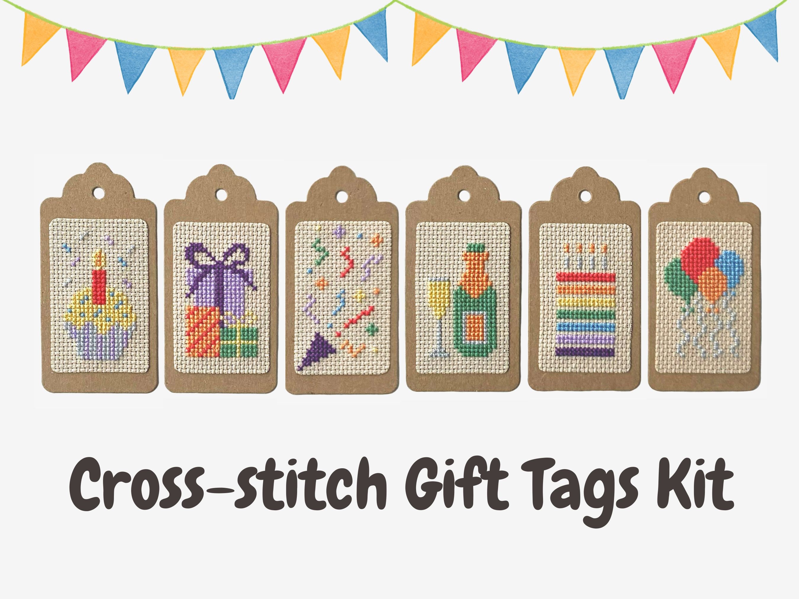 Cross Stitch Gift Tags Kit | 6 Designs | Downloadable PDF Cross Stitch ...