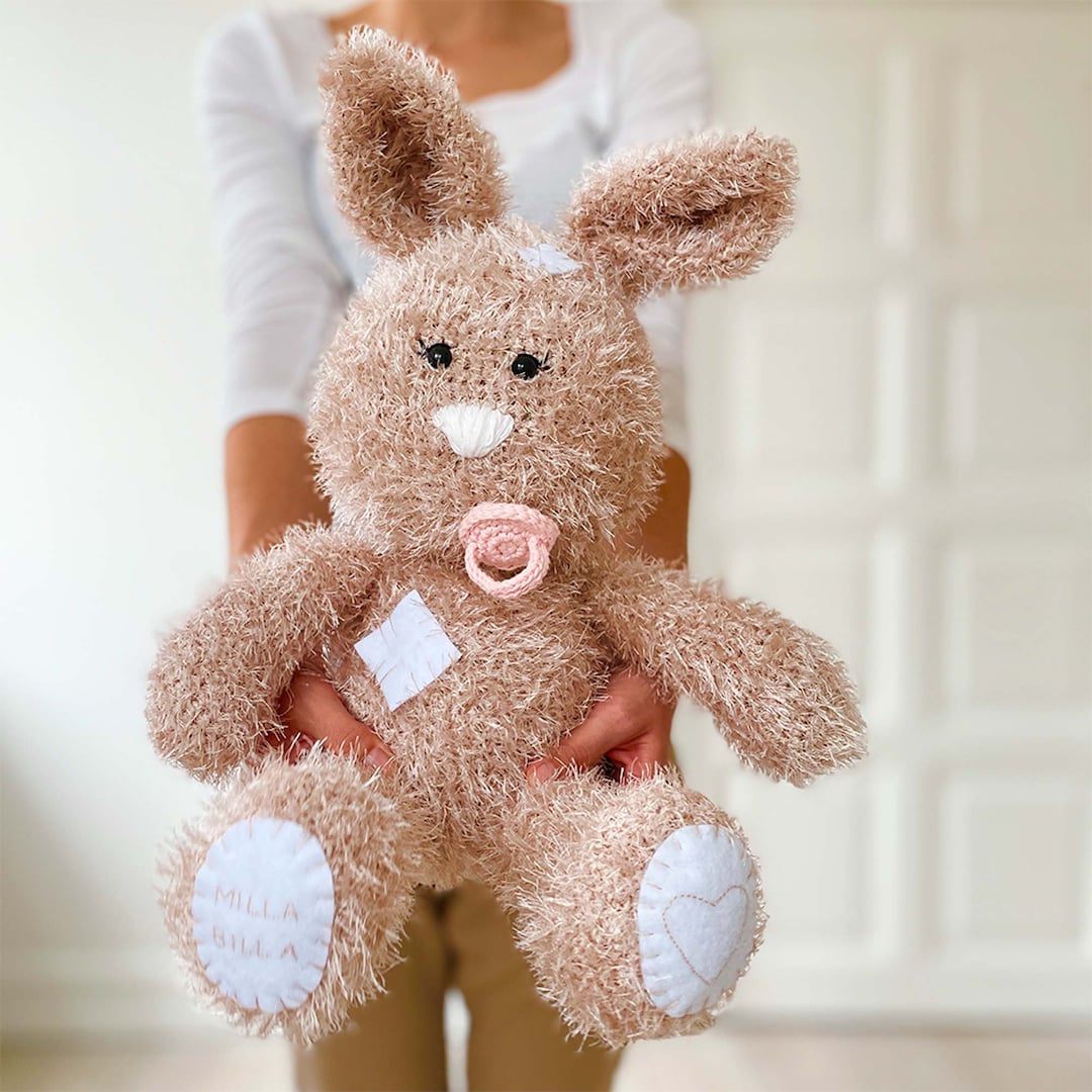 CROCHET PATTERN | Crochet Baby's First Bunny Amigurumi Name Teddy ...