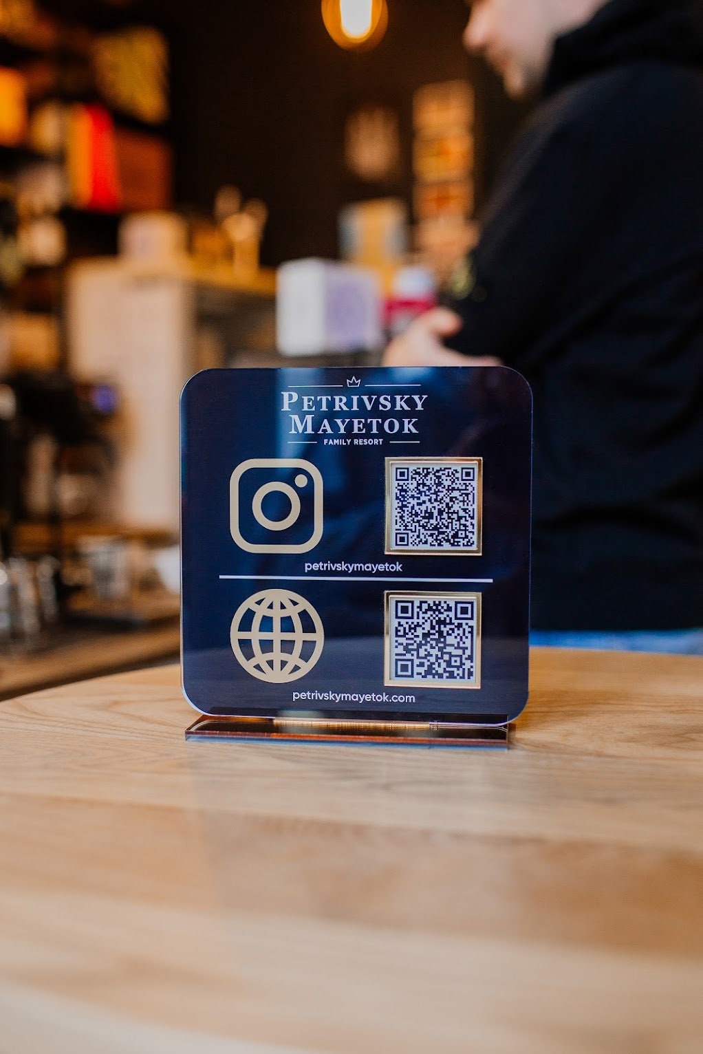 Business Sign, QR Code Sign, Social Media Sign, Black Acrylic Social ...