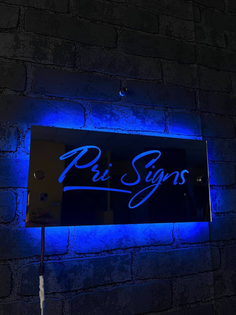 Personalized Illuminated Wall Sign, Media Sign, Acrylic Social Media ...