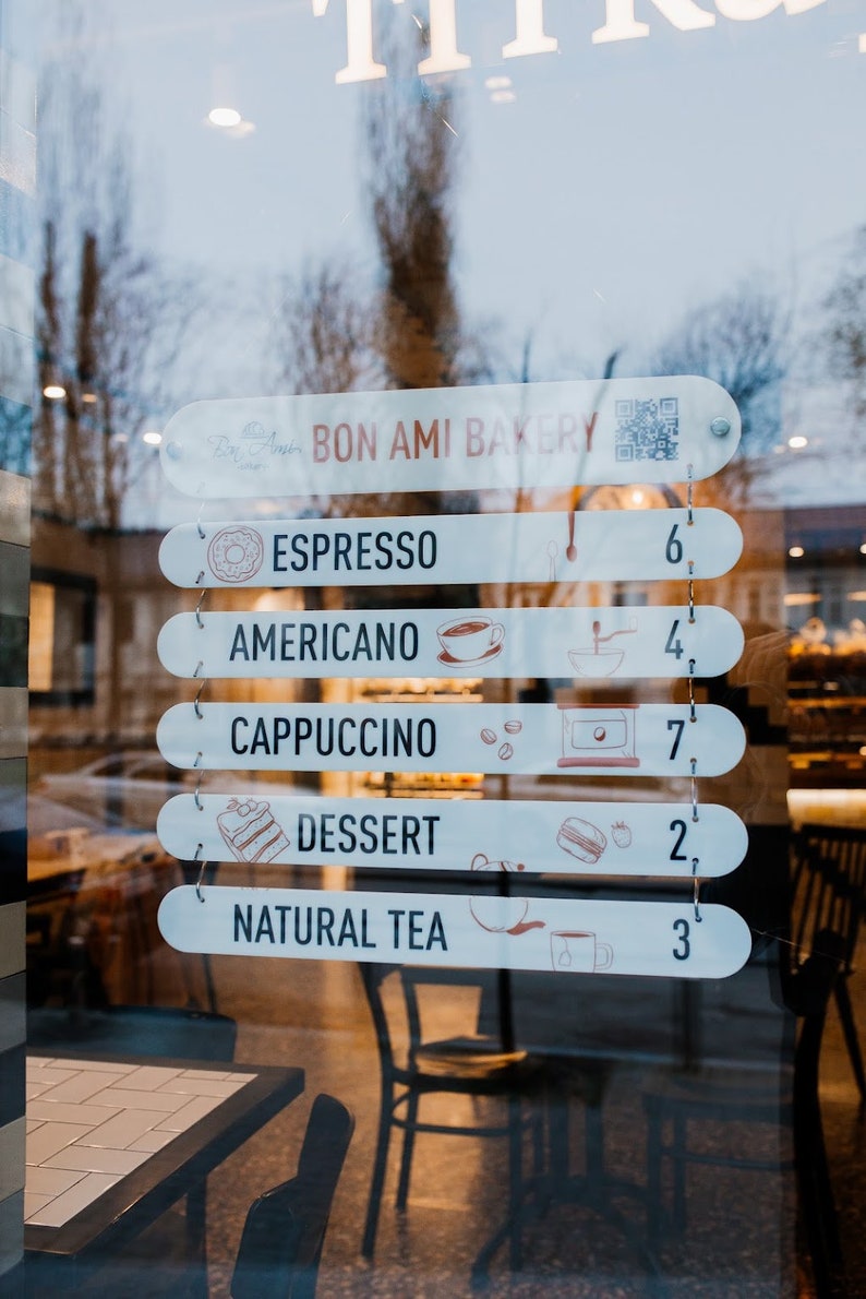 MENU BOARD, Letter Menu Board, Hanging Cafe Menu, Acrylic Menu, Set up ...