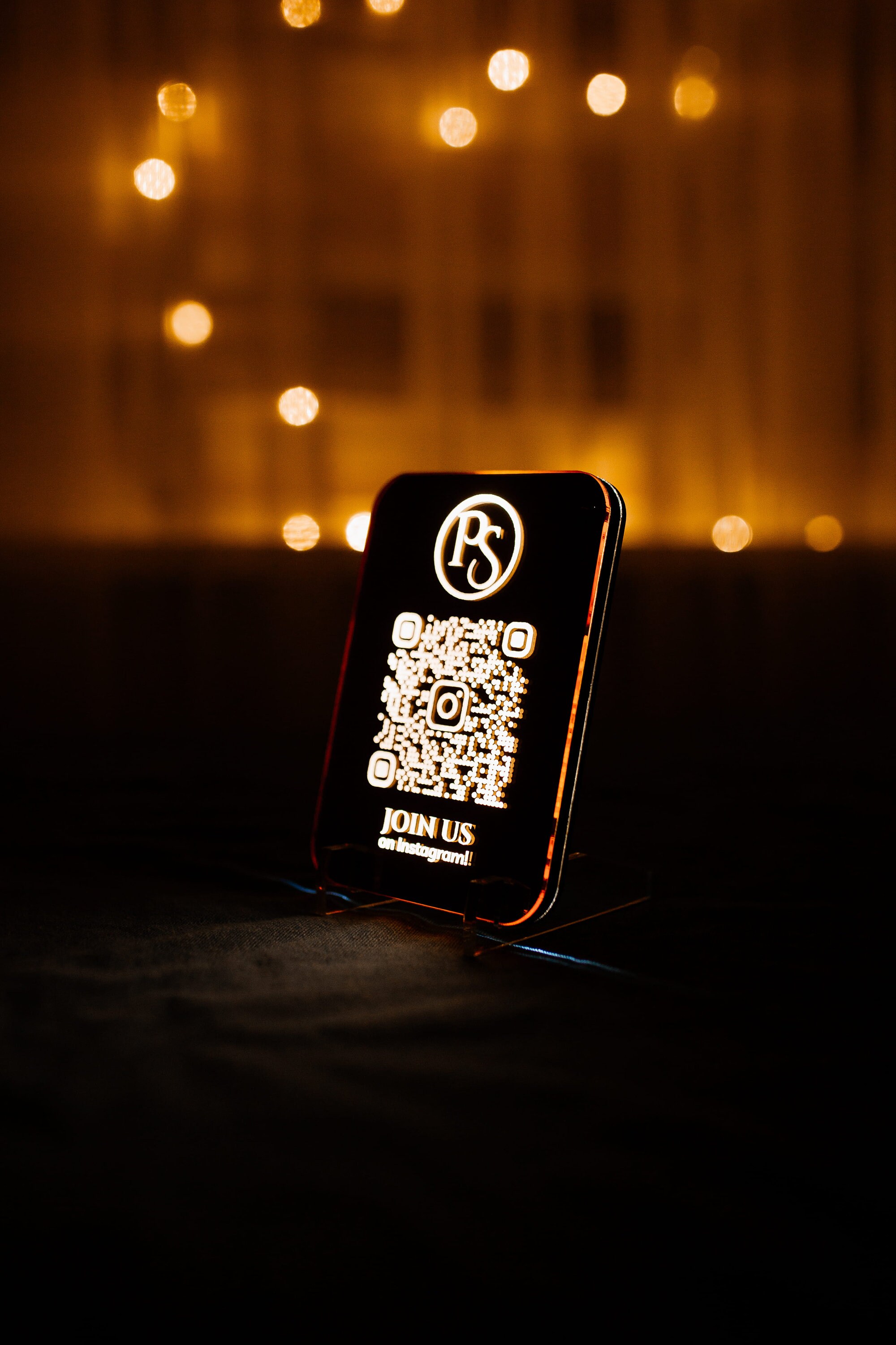 Illuminated QR Code Sign, Media Sign, Acrylic Social Media Sign, Business Social Media Sign ...