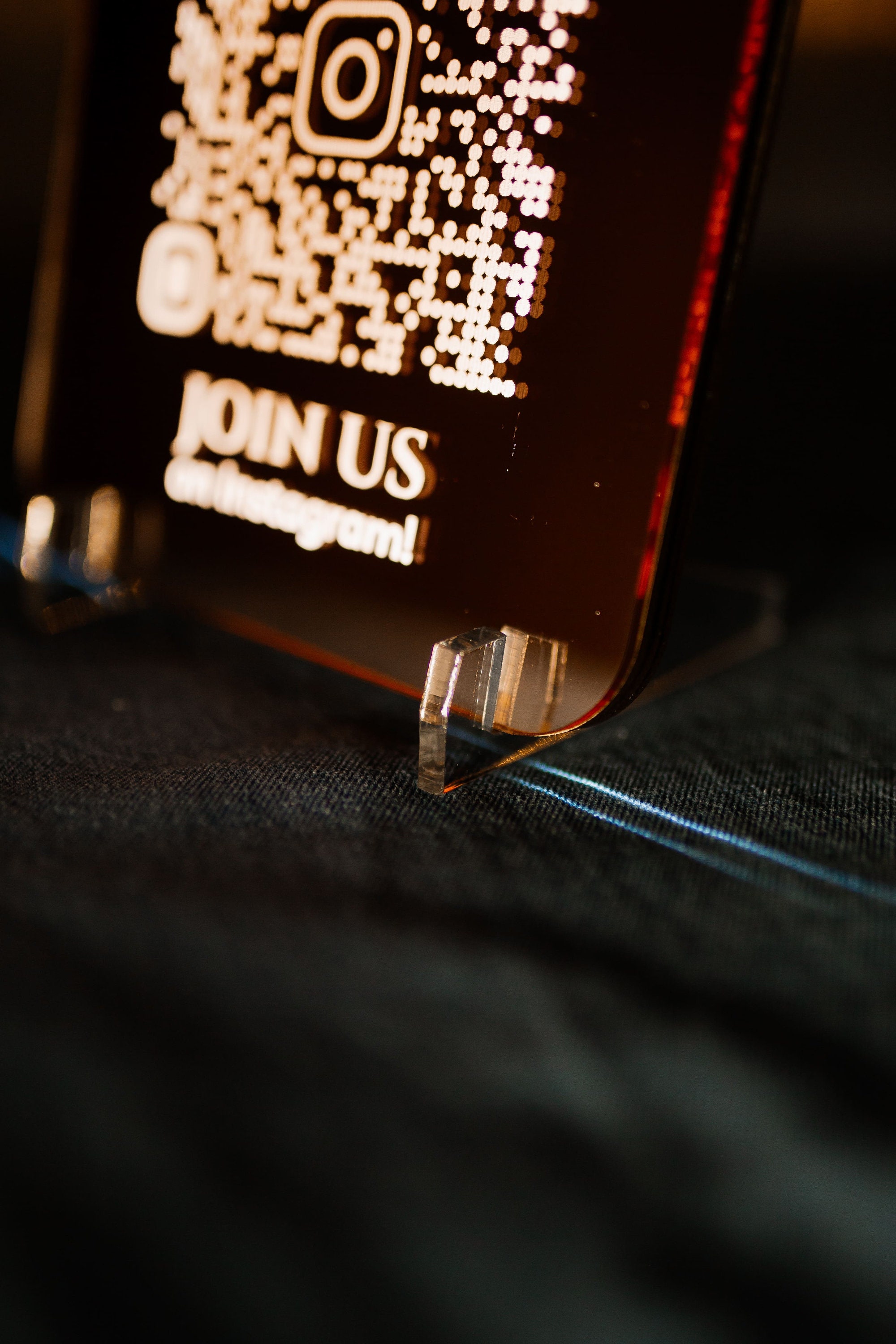 Illuminated QR Code Sign, Media Sign, Acrylic Social Media Sign ...