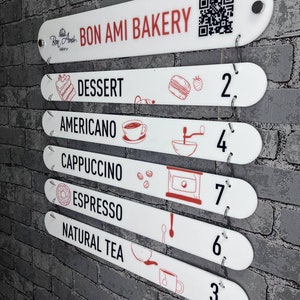 MENU BOARD, Letter Menu Board, Hanging Cafe Menu, Acrylic Menu, Set up ...