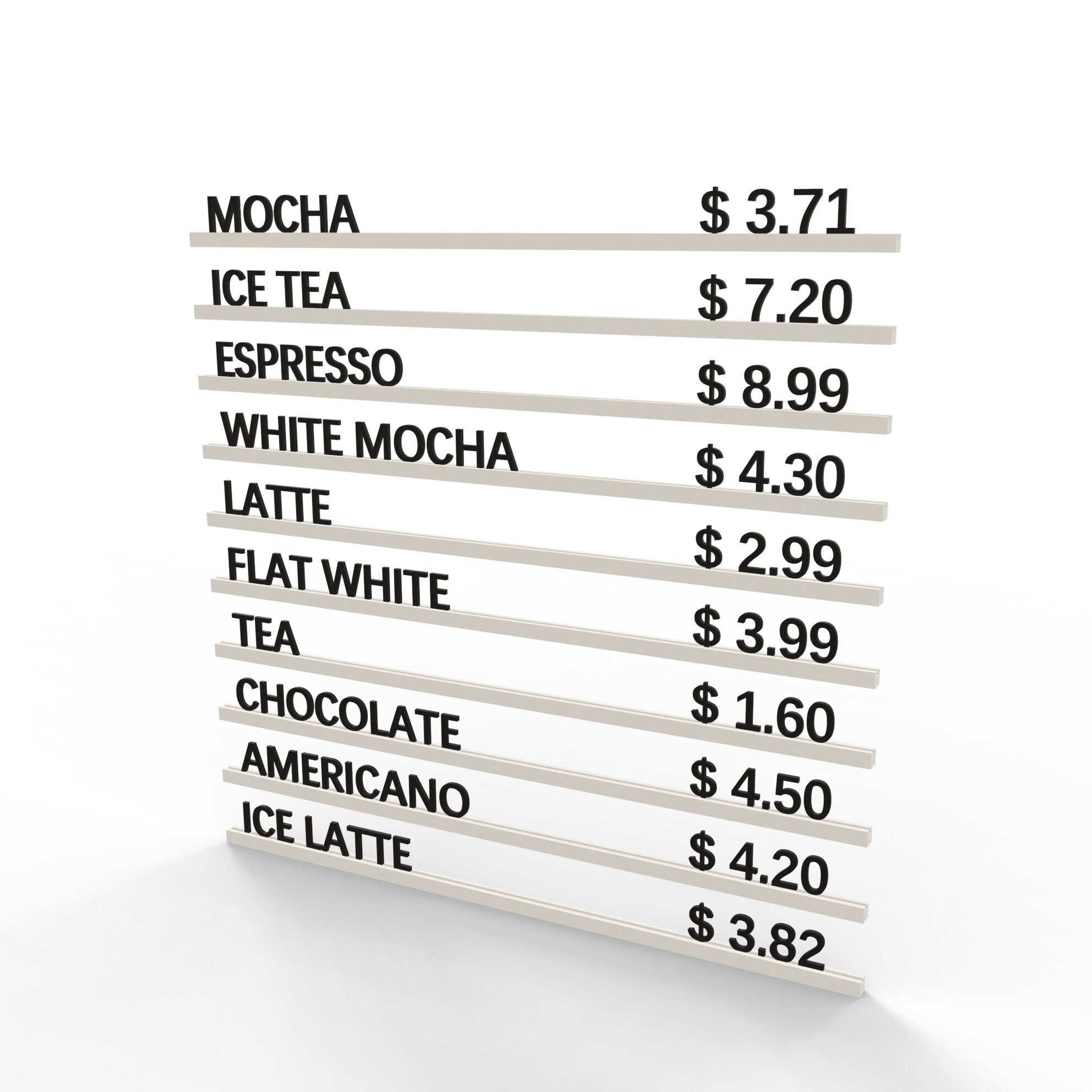 MENU BOARD Wall Mounted Menu Hanging Cafe Menu Acrylic - Etsy