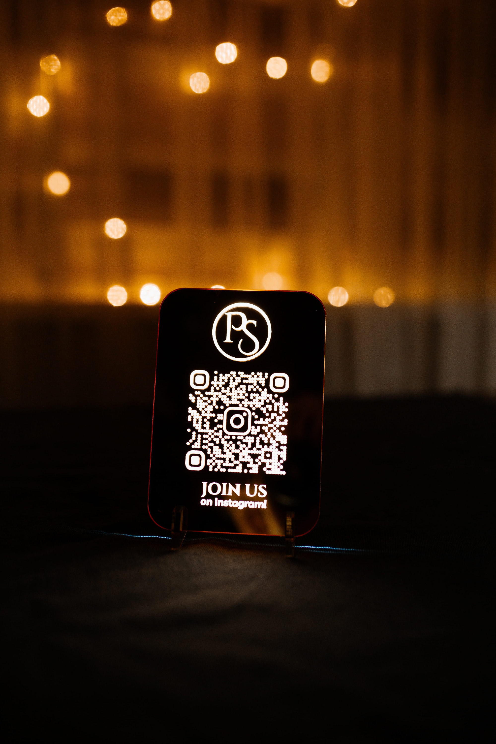 Illuminated QR Code Sign, Media Sign, Acrylic Social Media Sign ...