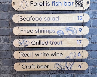 MENU BOARD, Letter Menu Board, Hanging Cafe Menu, Acrylic Menu, Set up ...