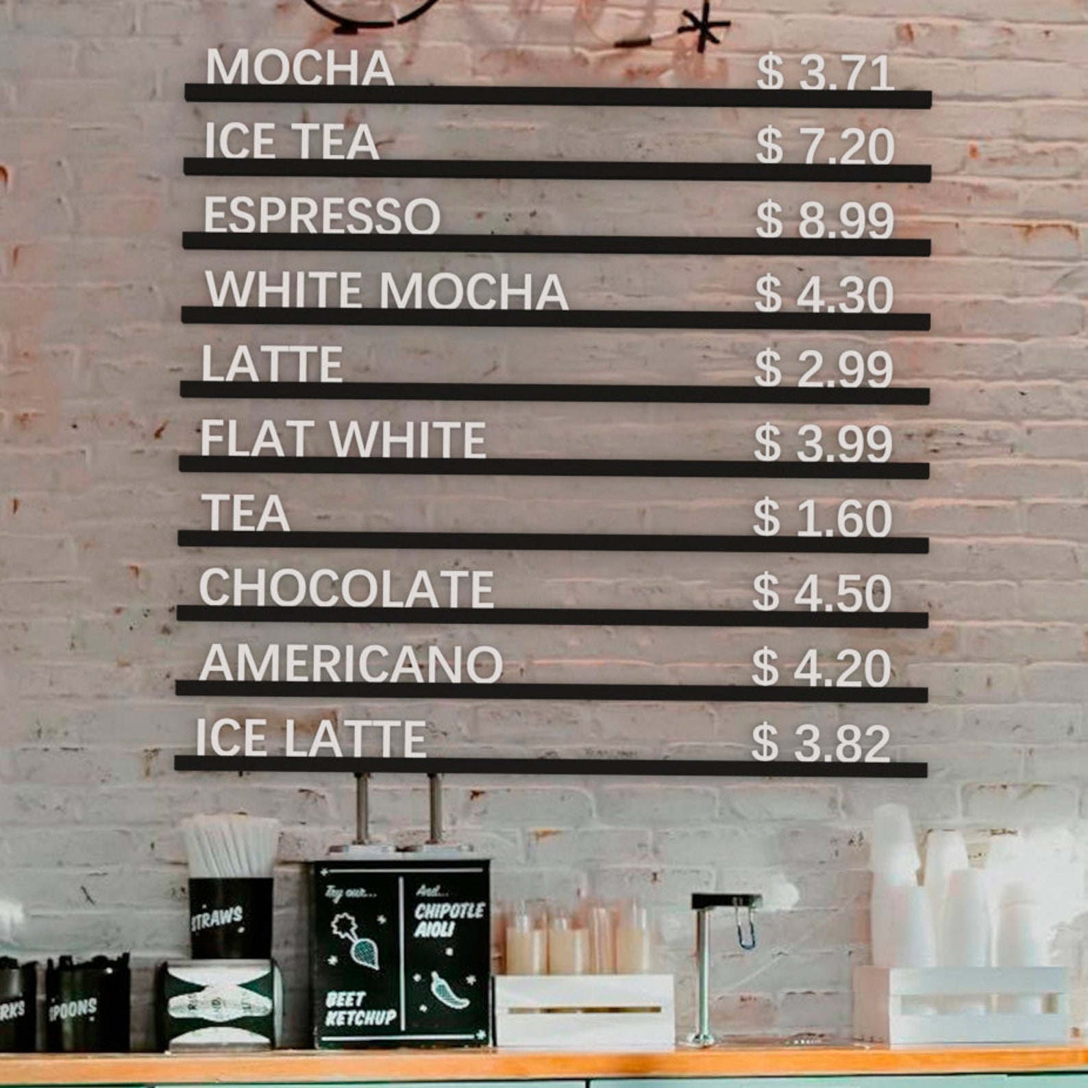 MENU BOARD Wall Mounted Menu Hanging Cafe Menu Acrylic - Etsy