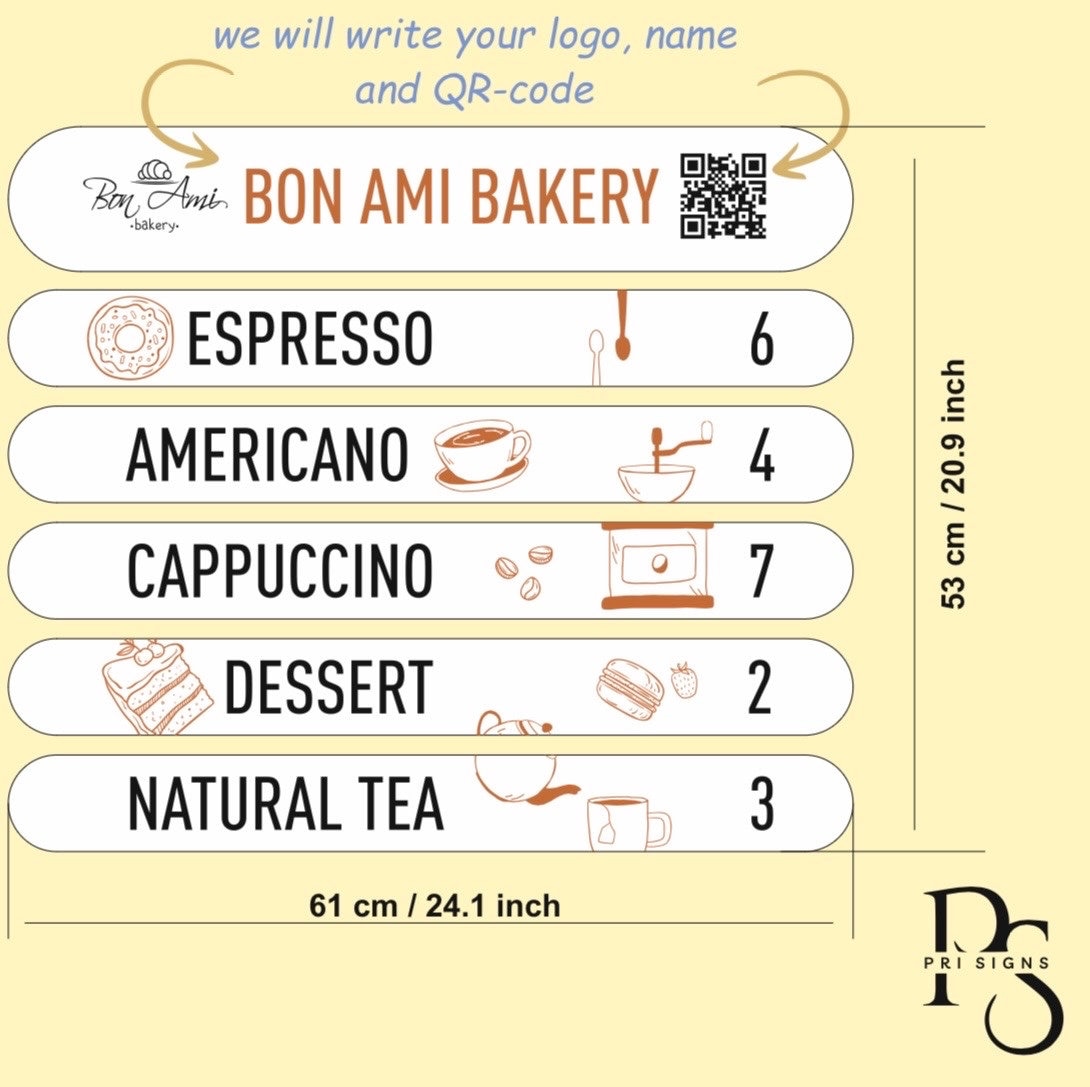 MENU BOARD, Letter Menu Board, Hanging Cafe Menu, Acrylic Menu, Set up ...