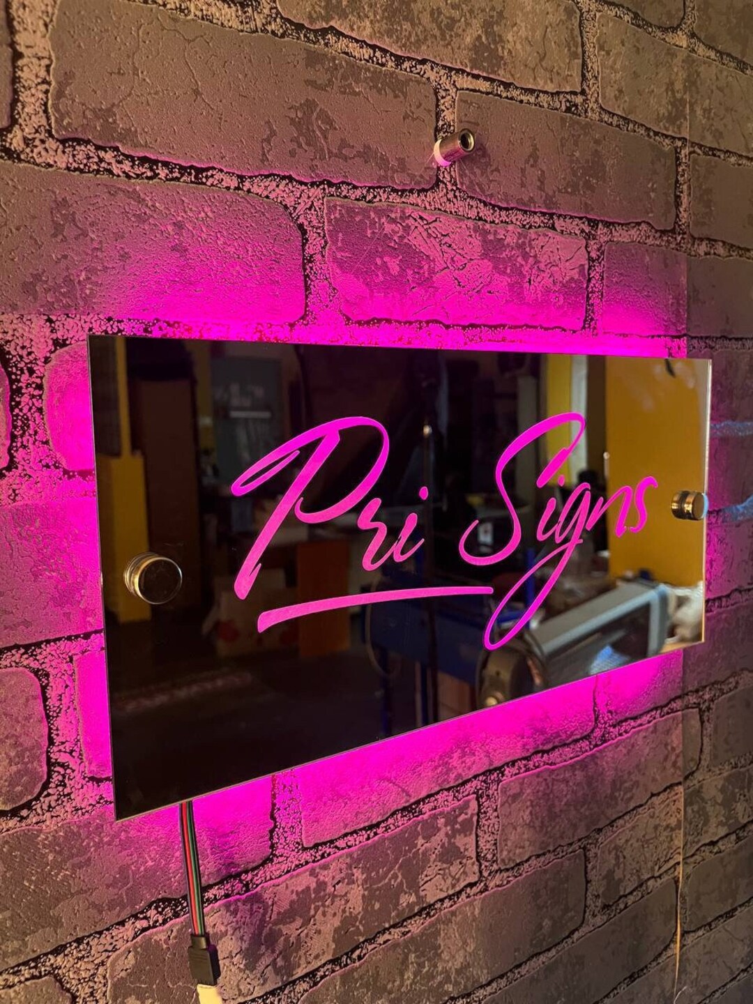 Personalized Illuminated Wall Sign, Media Sign, Acrylic Social Media ...