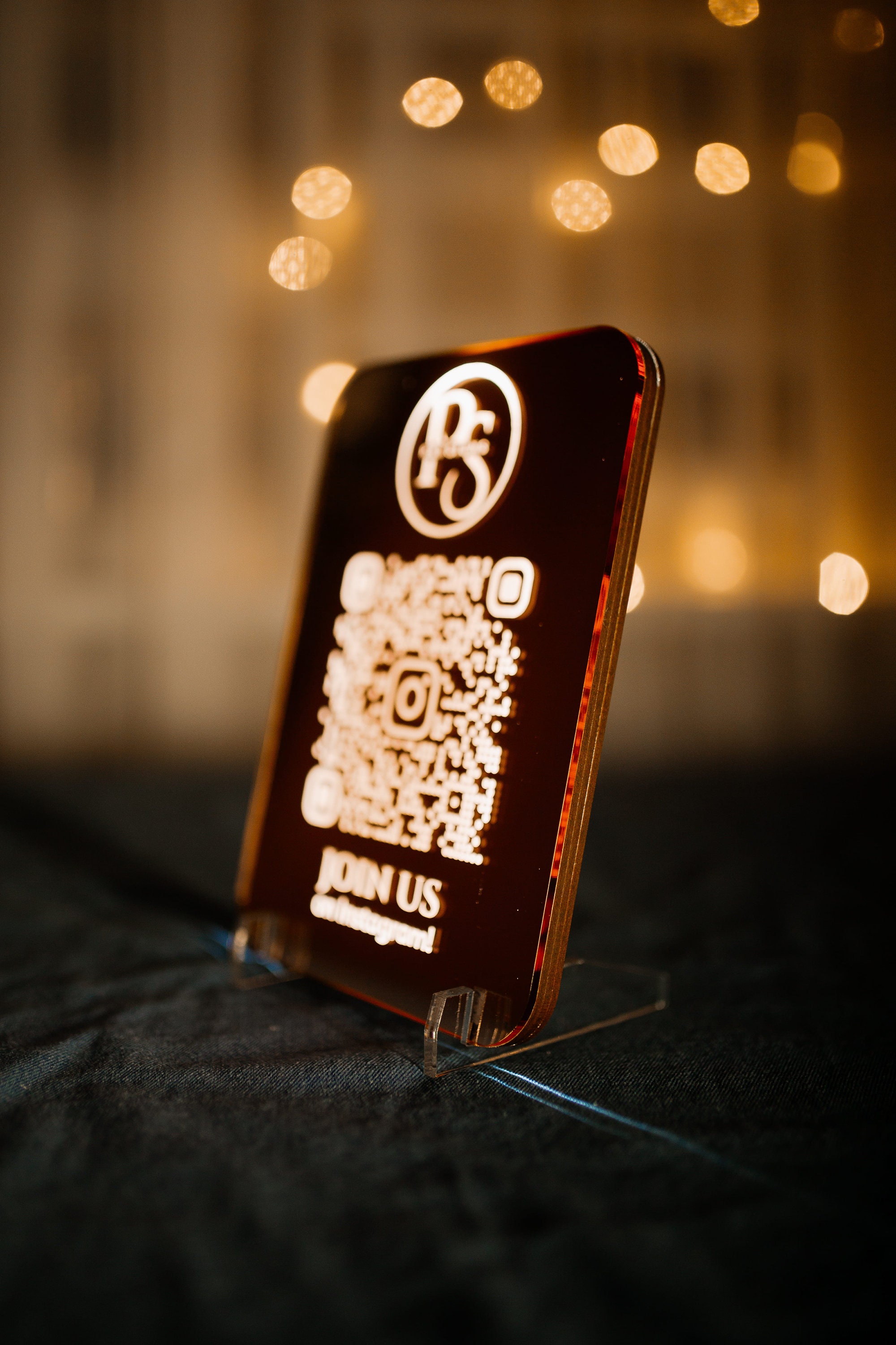 Illuminated QR Code Sign, Media Sign, Acrylic Social Media Sign ...