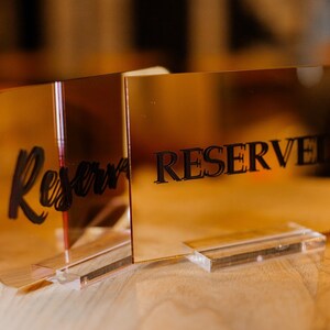 Gold Reserved Sign, Wedding Reserved Sign, Social Media Sign, Acrylic ...
