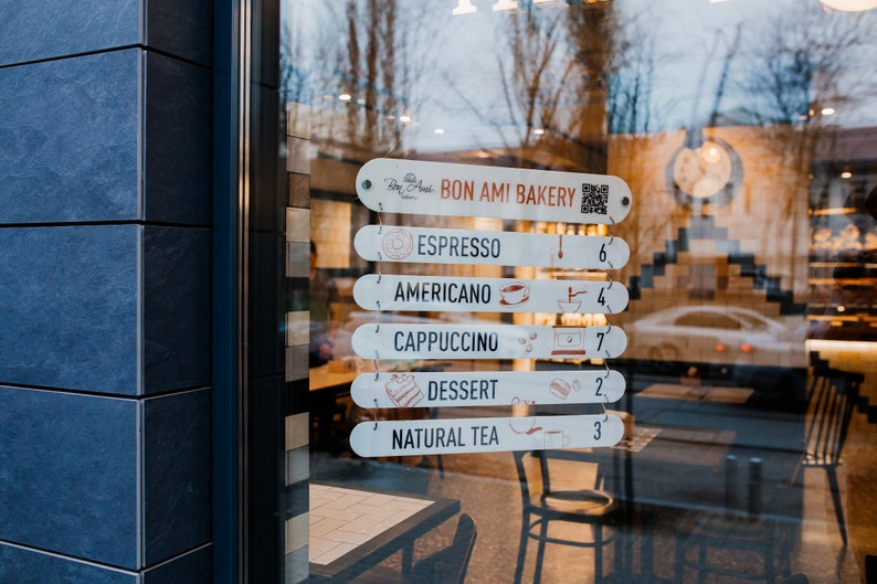 MENU BOARD, Letter Menu Board, Hanging Cafe Menu, Acrylic Menu, Set up ...