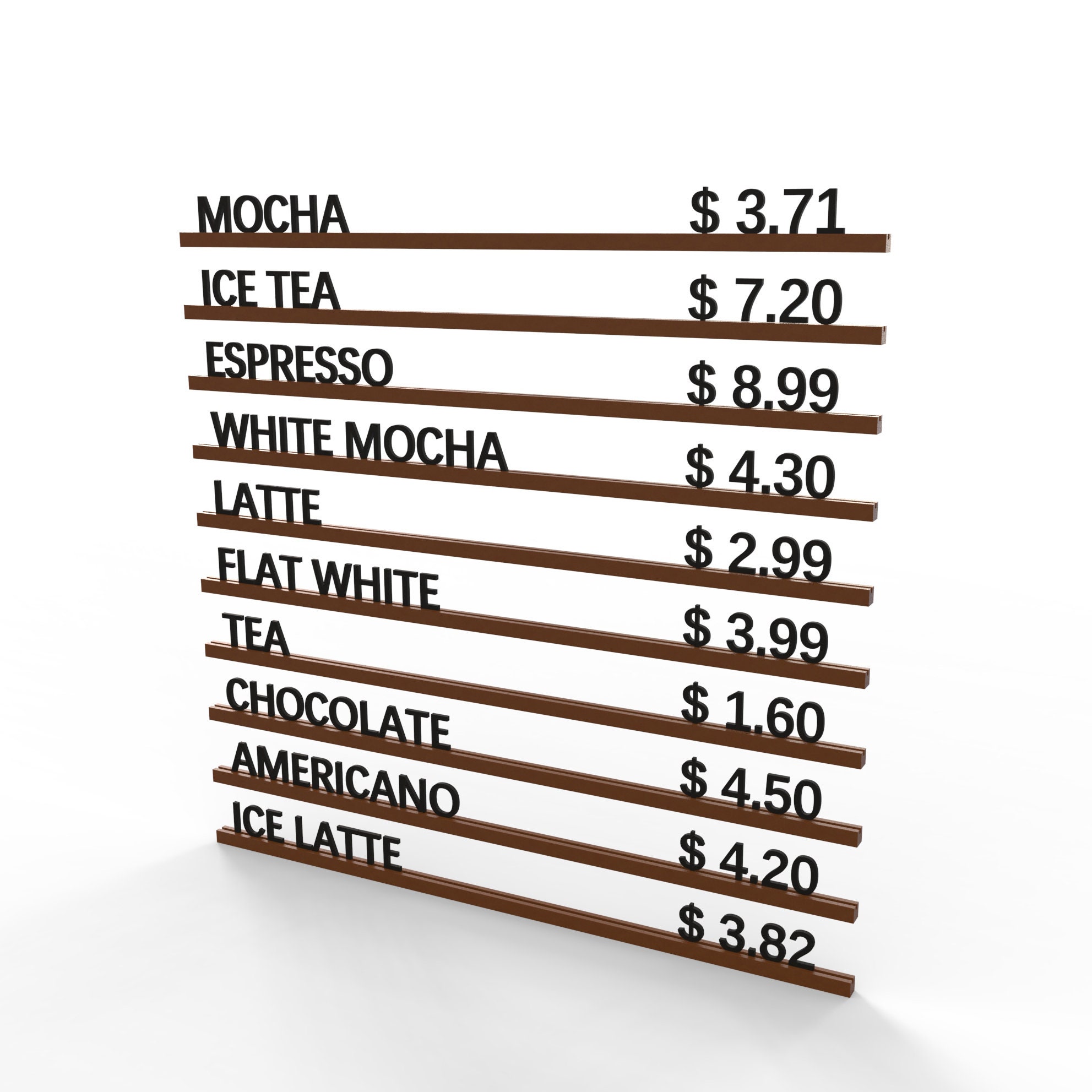 MENU BOARD Wall Mounted Menu Hanging Cafe Menu Acrylic - Etsy