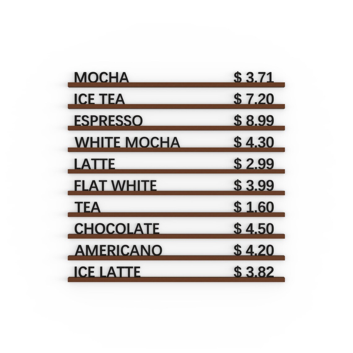 MENU BOARD Wall Mounted Menu Hanging Cafe Menu Acrylic - Etsy