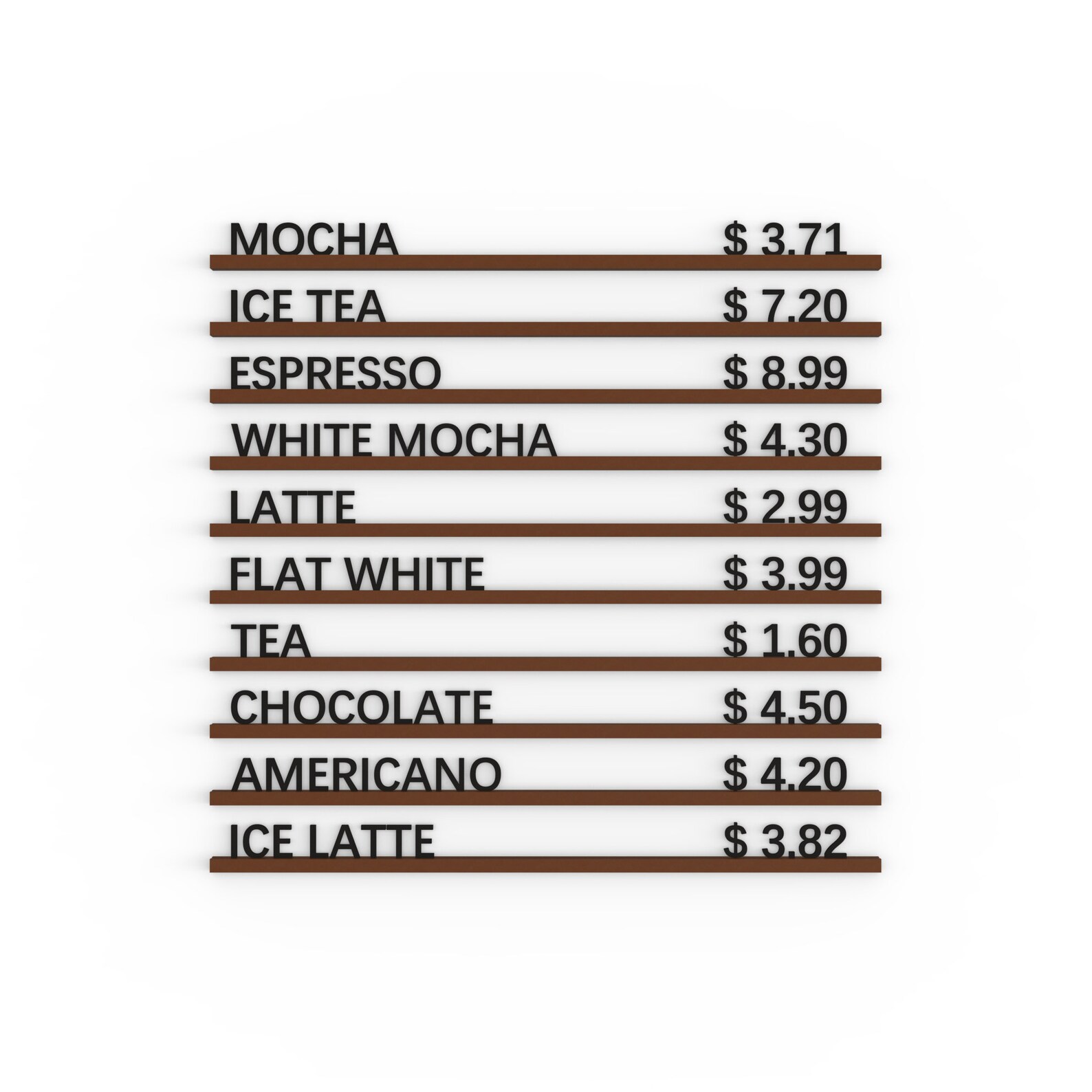 MENU BOARD, Wall Mounted Menu, Hanging Cafe Menu, Acrylic Menu, Set up ...