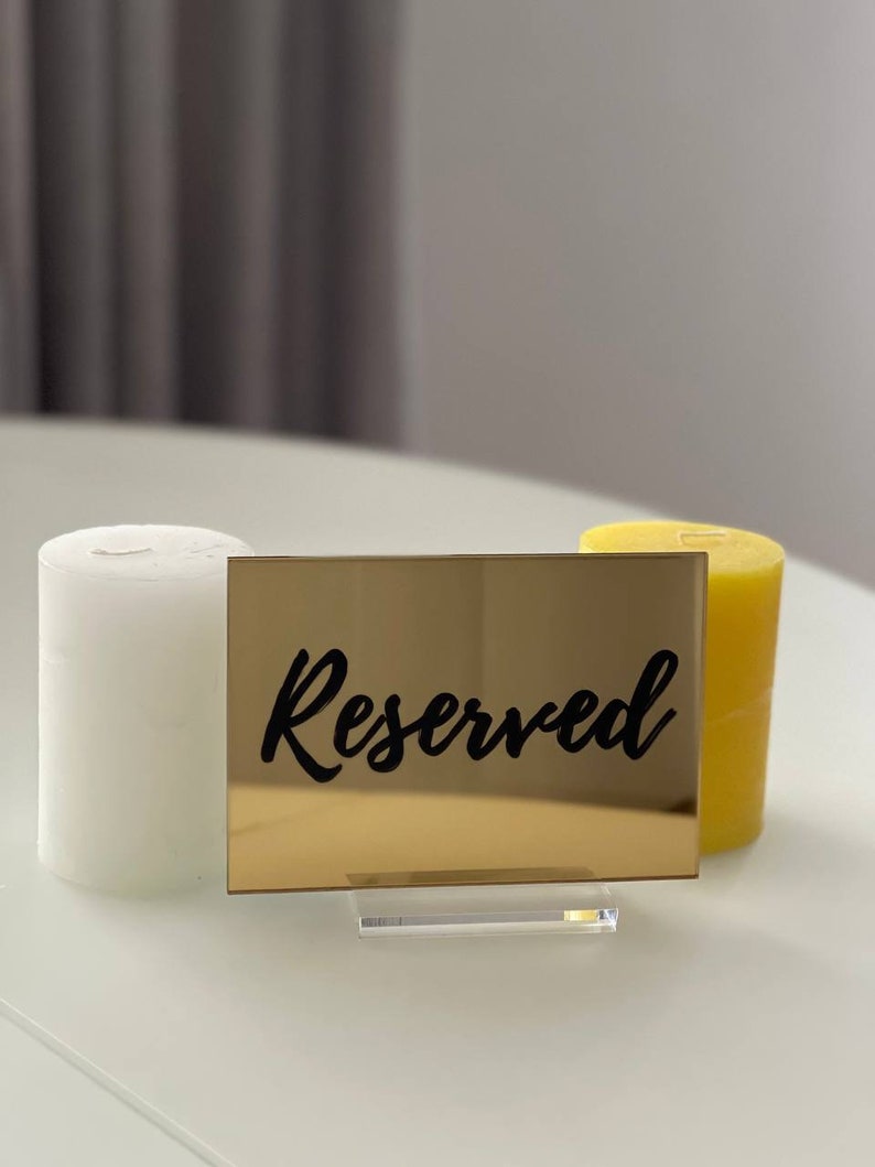 Gold Reserved Sign, Wedding Reserved Sign, Social Media Sign, Acrylic ...