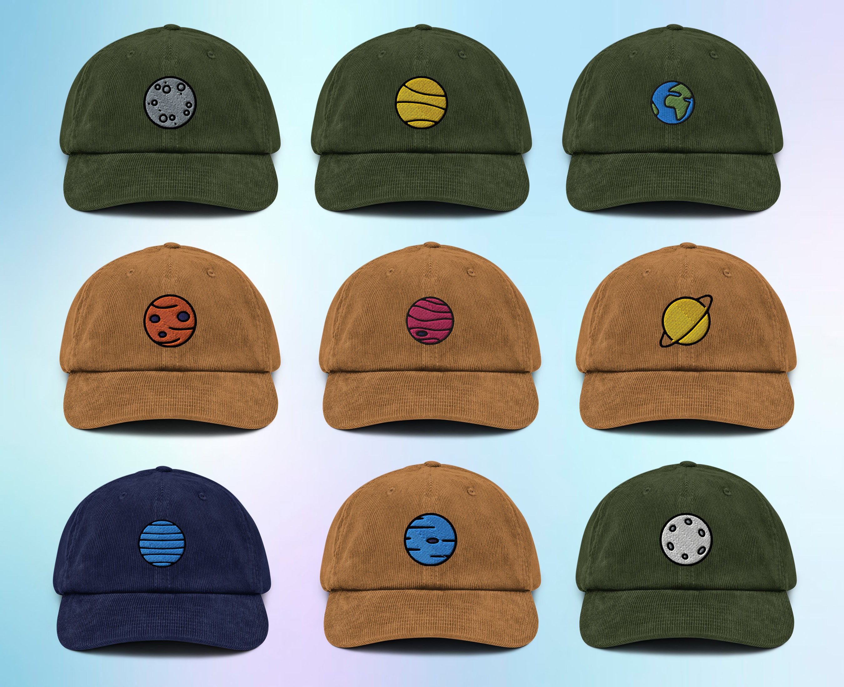 Corduroy Hat, Earth Hat, Jupiter Cap, Neptune Hats, Pluto Gift, Saturn ...