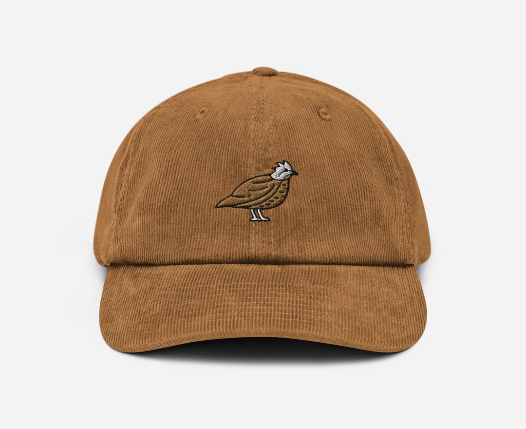 Bobwhite Quail Bird Hat, Embroidered Cord Quail Cap, Wildlife Corduroy ...