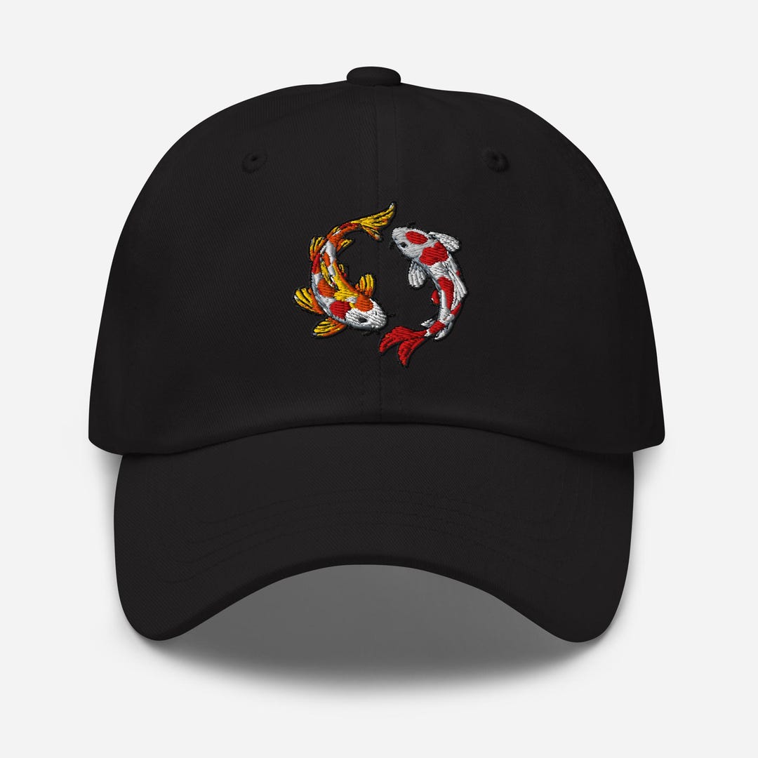 Koi Fish Hat, Koi Pond Owner Gift, Japanese Fish Art, Koi Carp Dad Hat ...