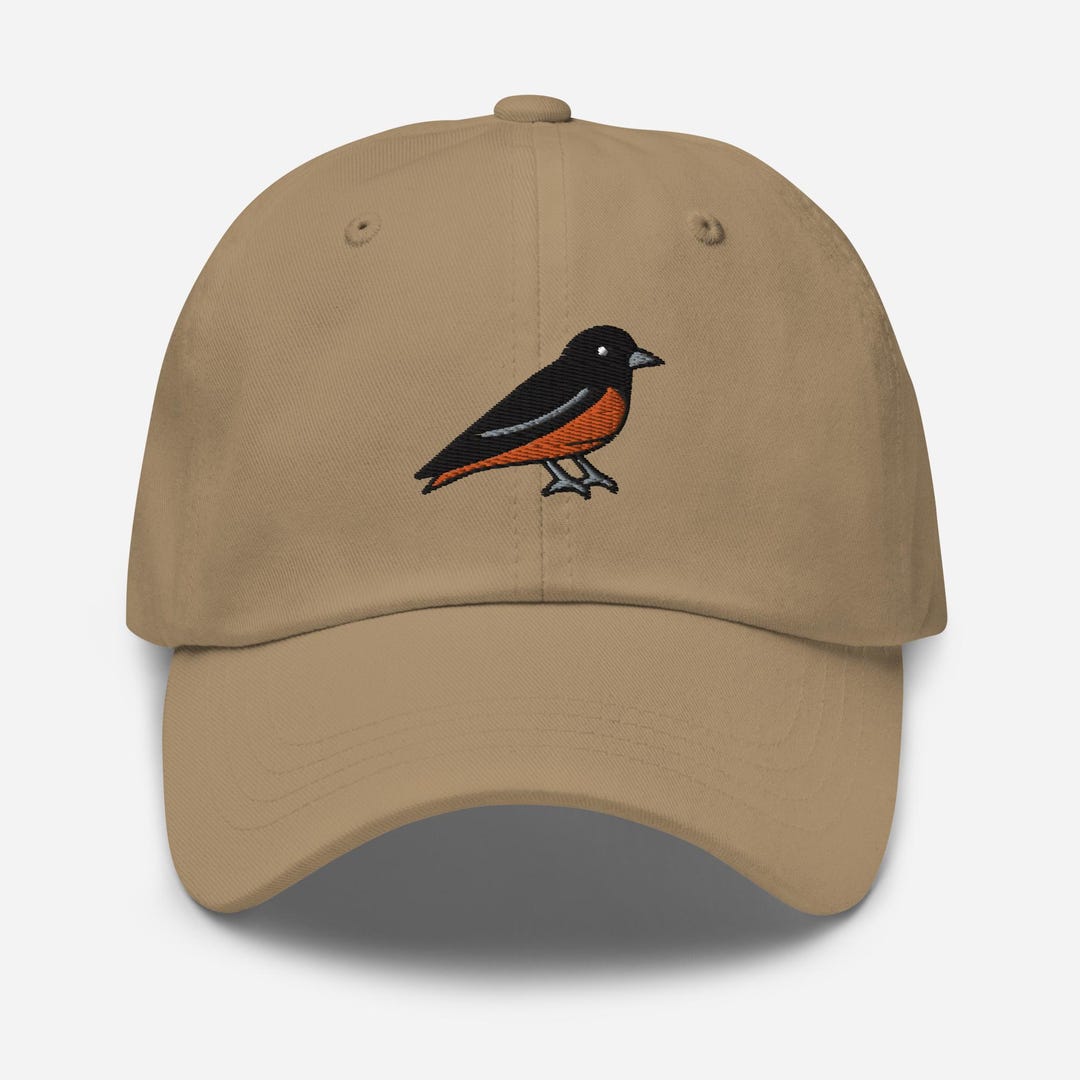 Baltimore Oriole Bird Hat, Blackbird Dad Hat, Baseball Cap With Bird ...