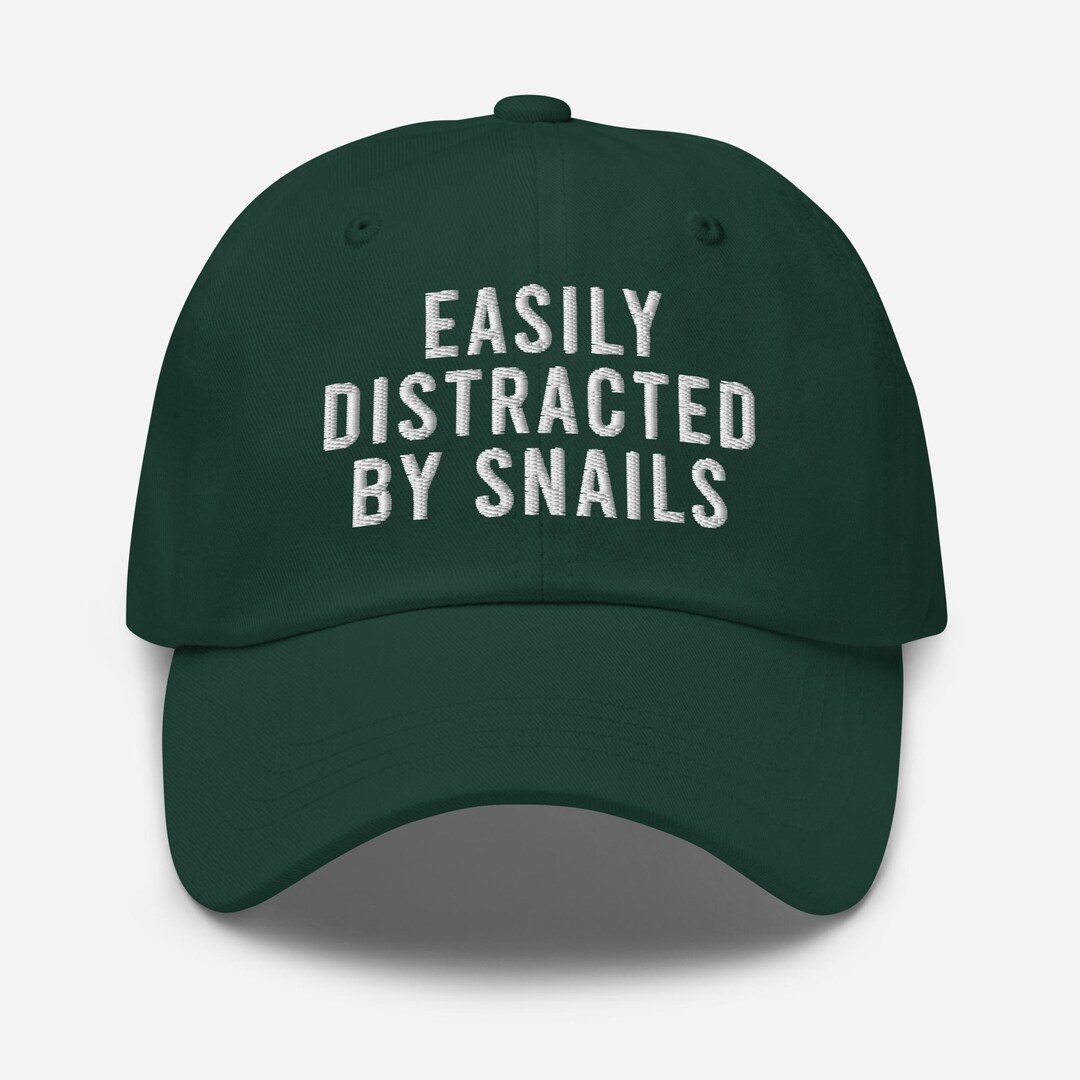 Easily Distracted by Snails Hat, Snail Lover Hat, Mollusk Fan Hat ...