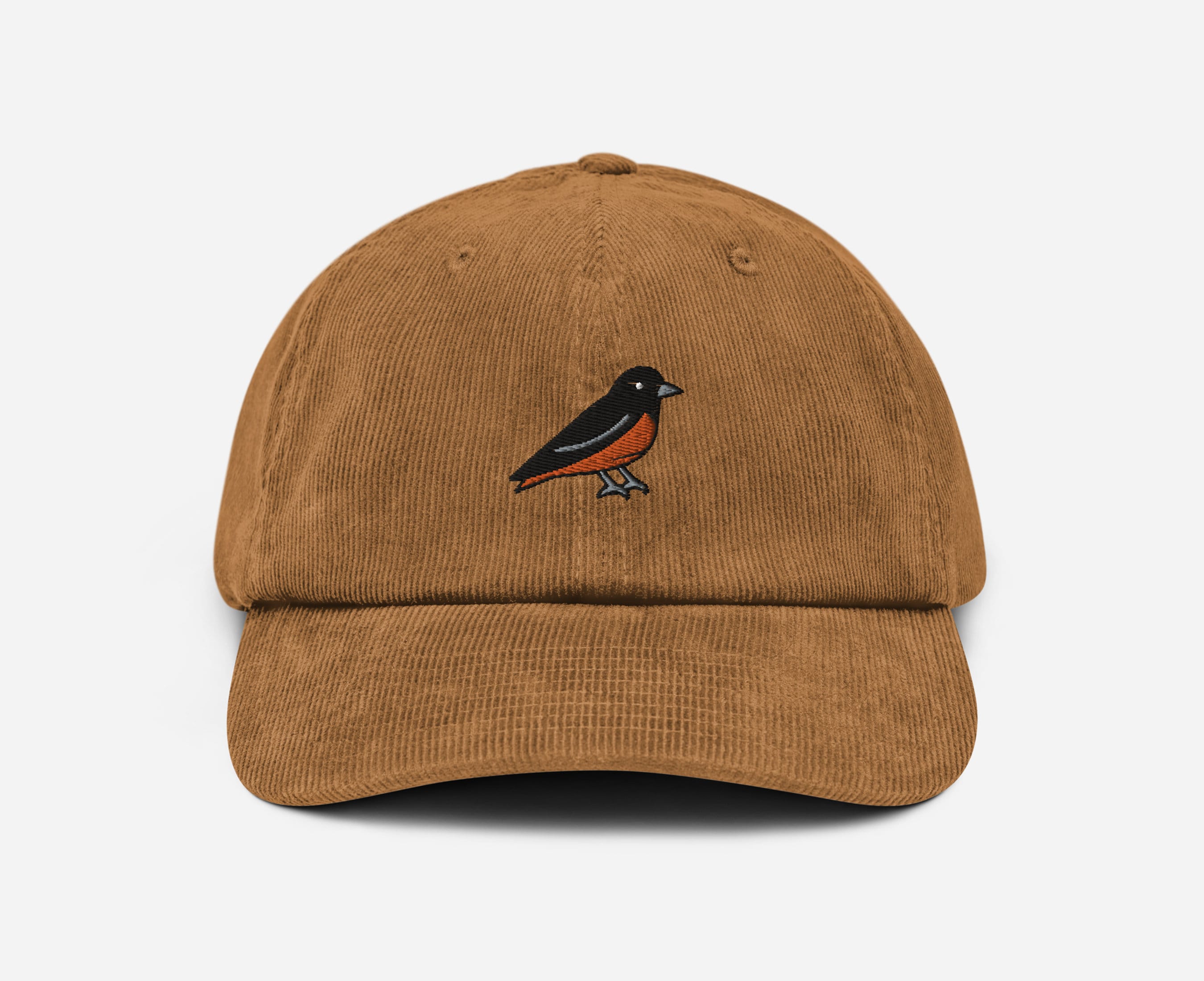 Baltimore Oriole Bird Hat, Blackbird Embroidered Cap, Corduroy Wildlife ...
