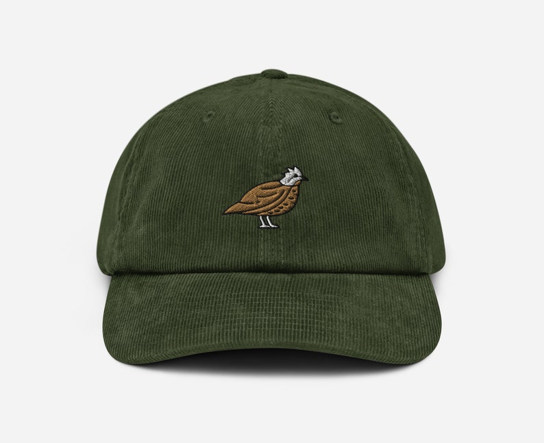 Bobwhite Quail Bird Hat, Embroidered Cord Quail Cap, Wildlife Corduroy ...