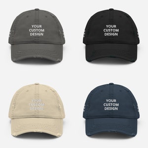 Side Stitch Hat, Distressed Hat, Side of Hat Embroidery, Custom Caps ...